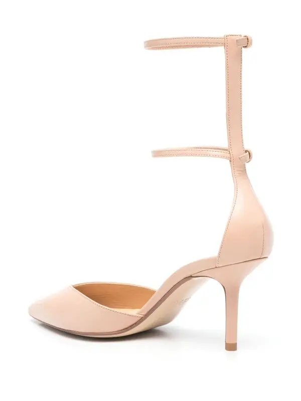 FRANCESCO RUSSO Double-strap 75mm Leather Pumps - Neutrals