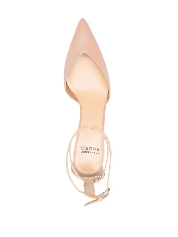 FRANCESCO RUSSO Double-strap 75mm Leather Pumps - Neutrals