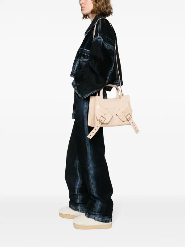 BIASIA Crocodile-embossed Leather Tote Bag