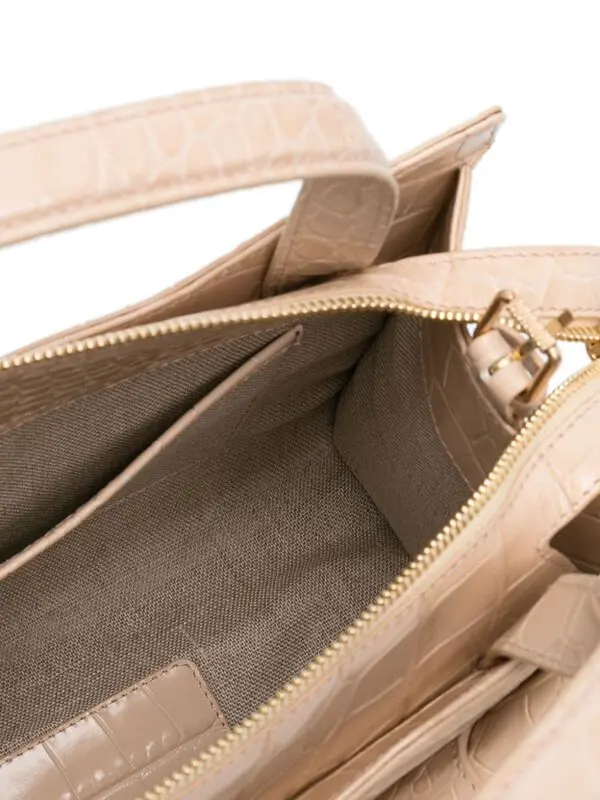 BIASIA Crocodile-embossed Leather Tote Bag