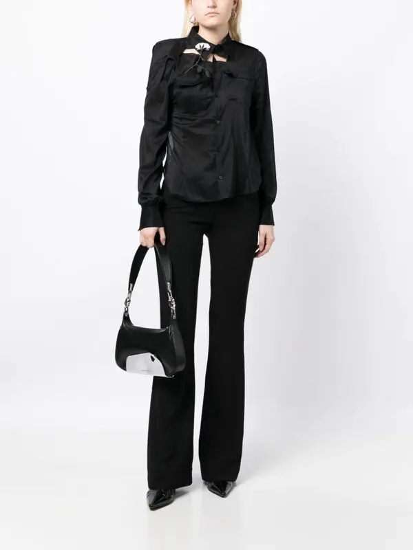 Undercover Cut-out Cotton Blend Shirt - Black