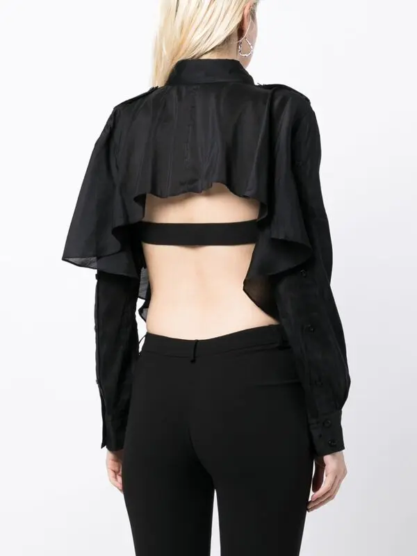 Undercover Cut-out Cotton Blend Shirt - Black