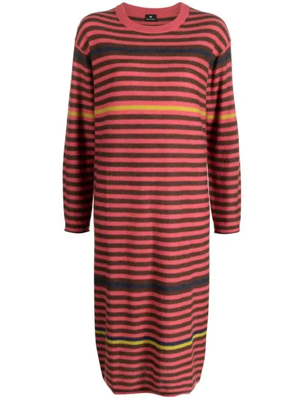 50 shades of grey peach dress Frances Valentine Phoebe Striped Dress Olive Multi, Size S main image 1
