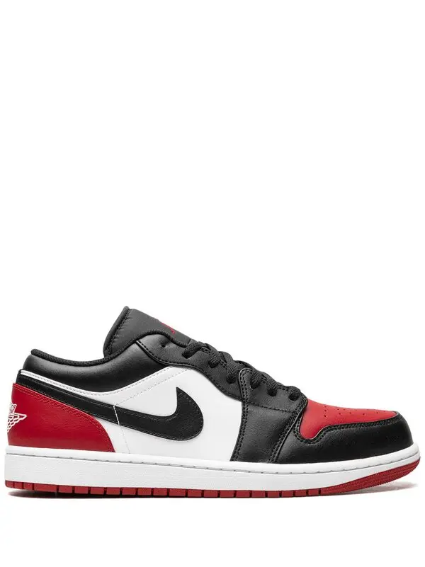 JORDAN Air 1 Low Bred Toe Sneakers - Black
