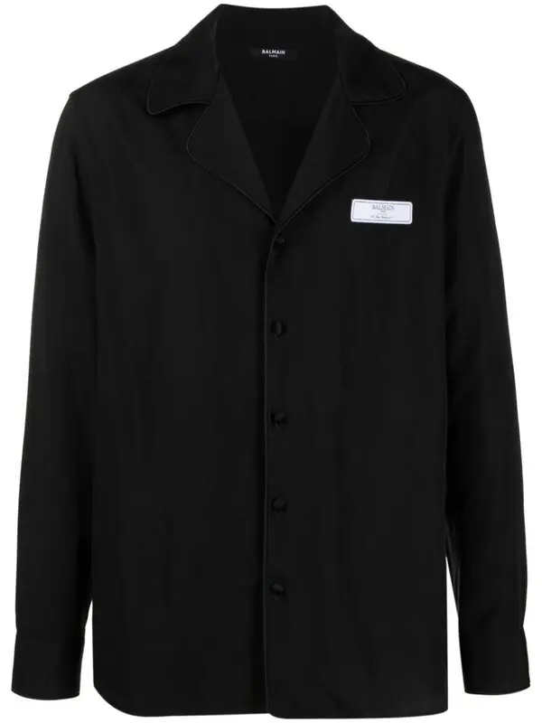 Balmain Logo-patch Long Sleeve Shirt
