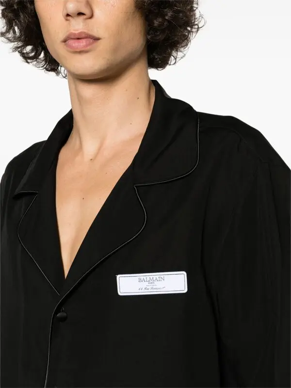 Balmain Logo-patch Long Sleeve Shirt