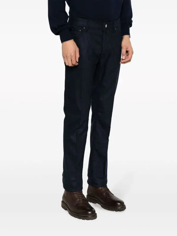 Jacob Cohen Bard Slim-cut Flannel Trousers - Blue