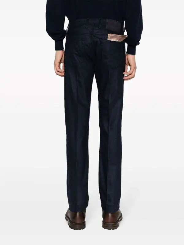 Jacob Cohen Bard Slim-cut Flannel Trousers - Blue