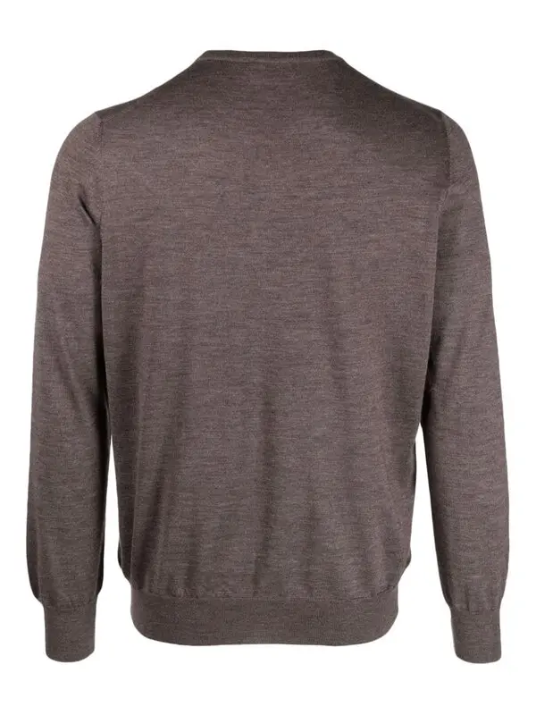 BARBA NAPOLI Crew-neck Fine-knit Jumper - Brown
