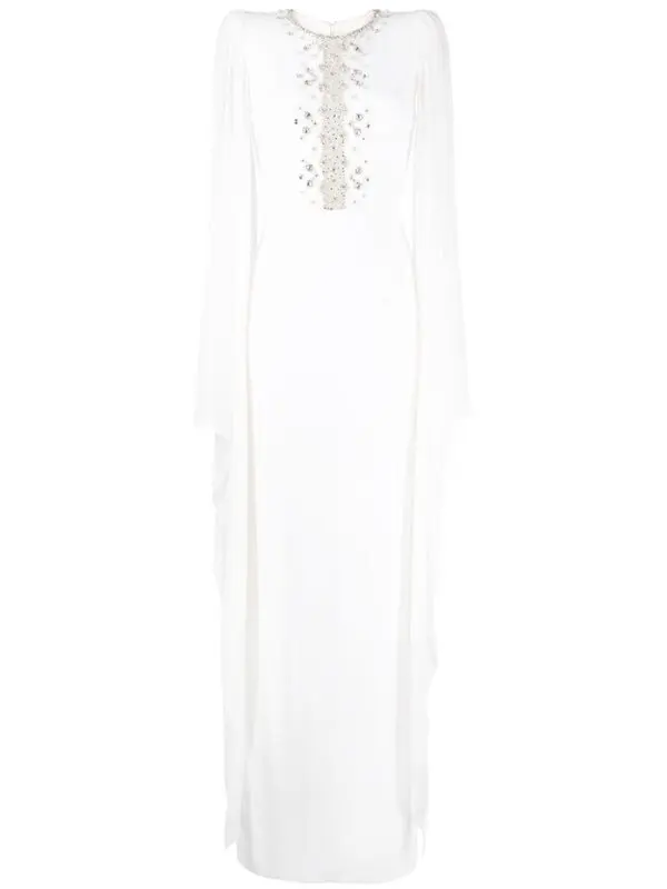 Jenny Packham Saga Crystal-embellished Gown - White