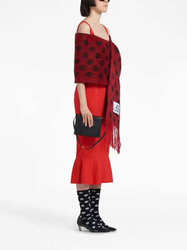 Marni Flounce-hem Sheath Midi Dress