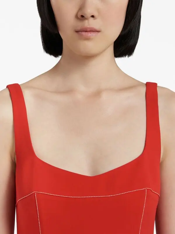 Marni Flounce-hem Sheath Midi Dress