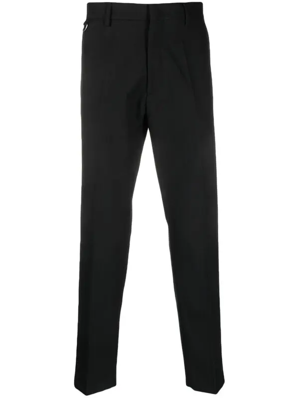 LOW BRAND Pressed-crease Cropped Trousers - Black