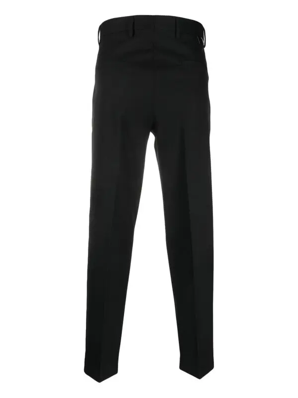LOW BRAND Pressed-crease Cropped Trousers - Black
