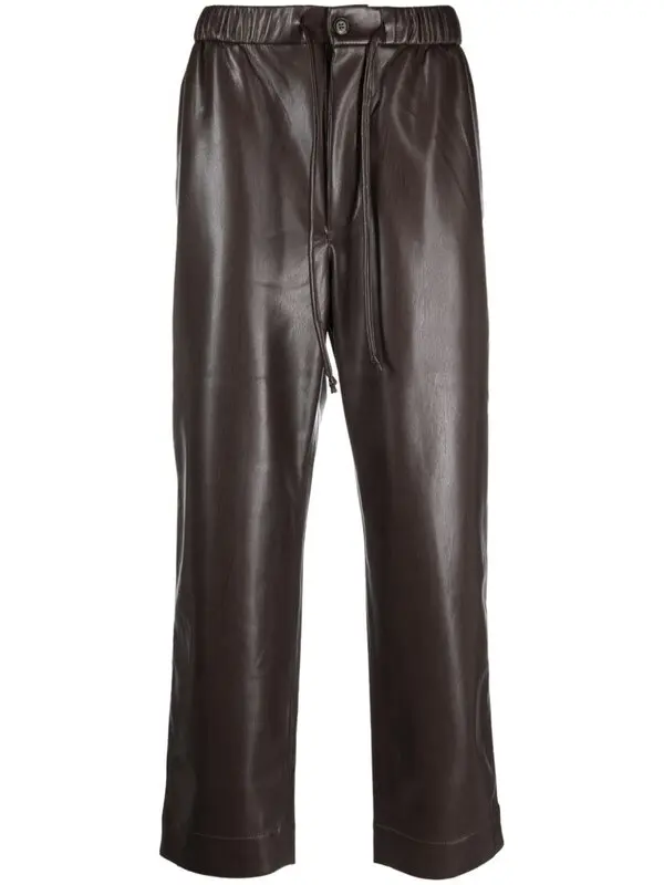 Nanushka Jain Faux-leather Straight Leg Trousers