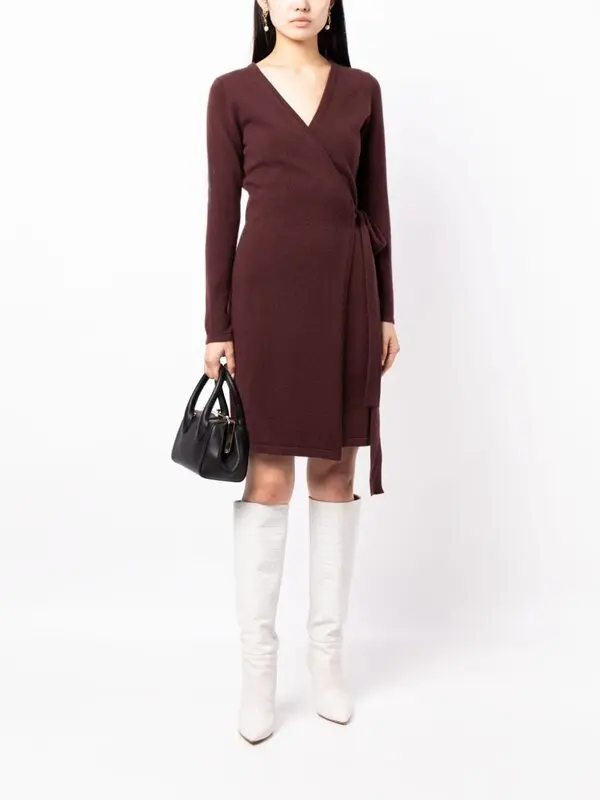 Diane Von Furstenberg Linda Mini Wrap Dress - Brown