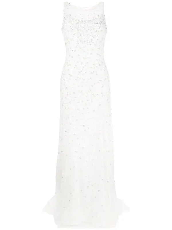 Jenny Packham Ida Embellished Pleated Dress