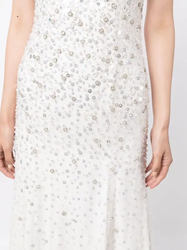 Jenny Packham Ida Embellished Pleated Dress