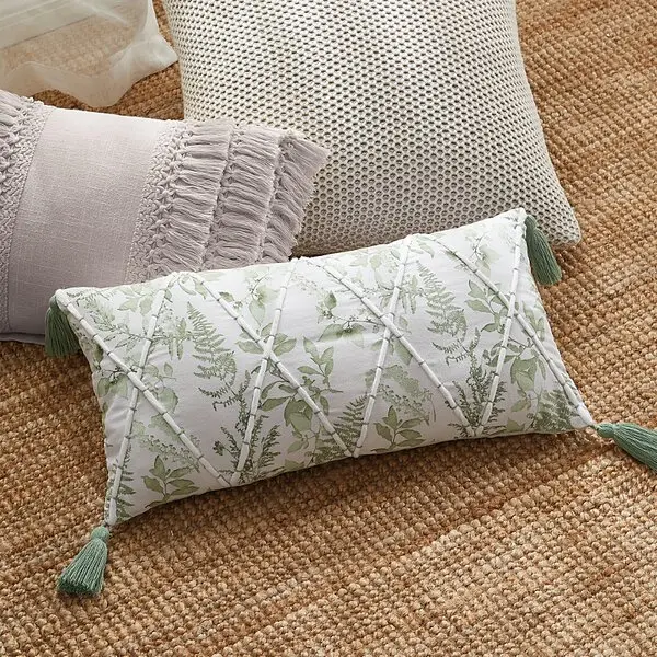 PERI HOME Botanical Fern Decorative Pillow, 11 X 22 - Sage