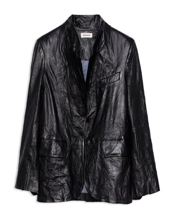 Zadig&Voltaire Verys Crinkled Leather Jacket - Black