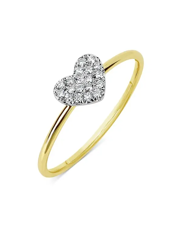 Meira T 14k Gold Diamond Heart Ring - White/gold