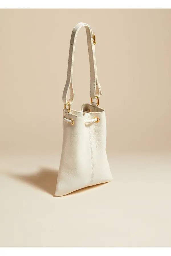 Khaite The Small Greta Bag In Off- Pebbled Leather
