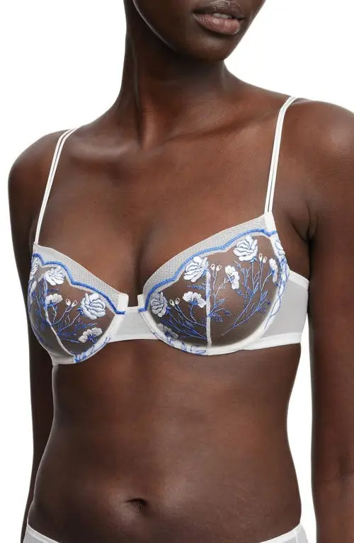 SKARLETT BLUE Enamoured Balconette Underwire Bra - Blue Nile/lt Pink