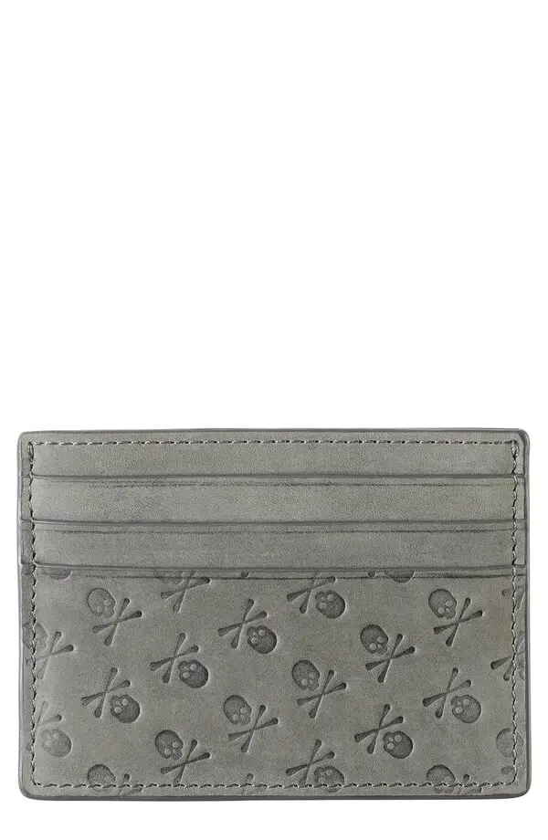 Johnston & Murphy Kingston Leather Card Case - Gray Oiled