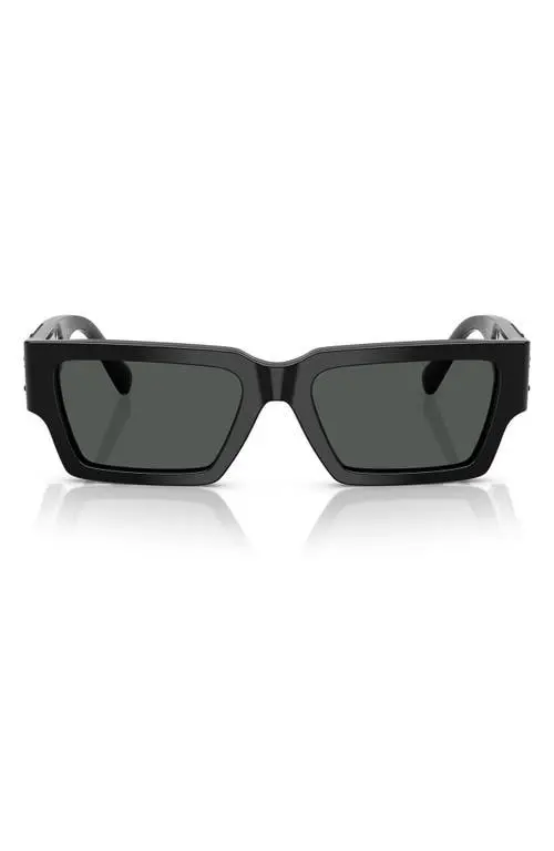 Versace 54mm Rectangular Sunglasses - Black/black