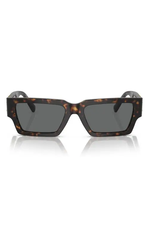 Versace 54mm Rectangular Sunglasses - Havana