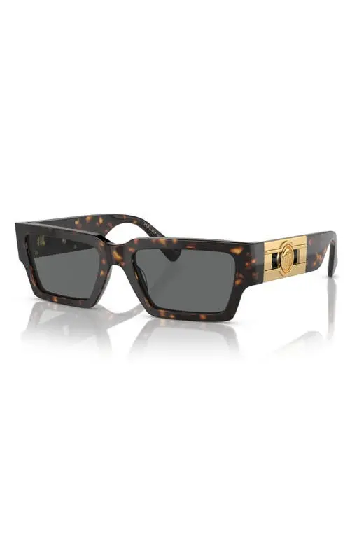 Versace 54mm Rectangular Sunglasses - Havana