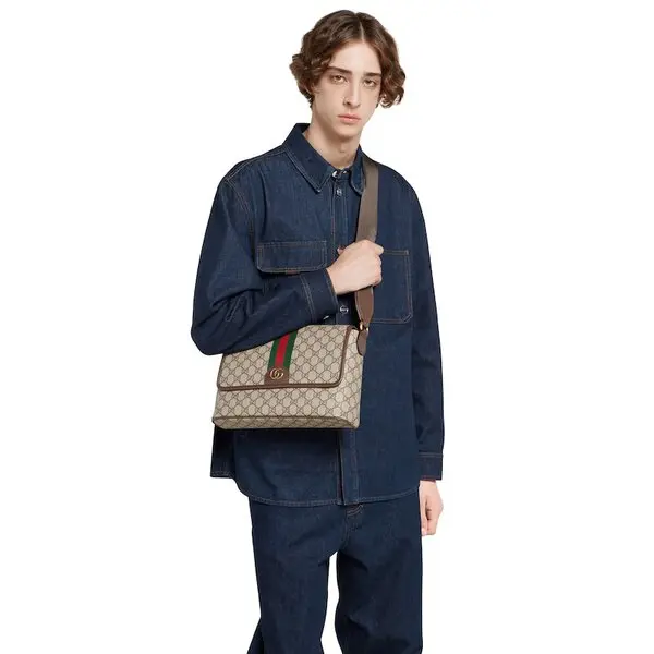 Gucci Ophidia Medium Messenger Bag - Beige