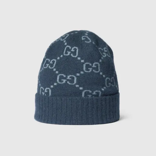 Gucci Gg Cashmere Beanie - Blue