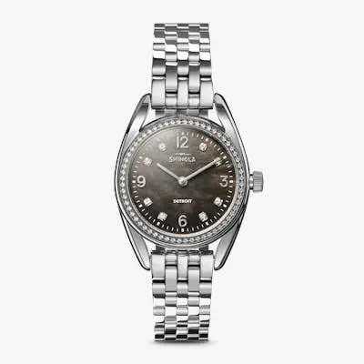Shinola Diamond Dial Derby 30mm Watch - Black