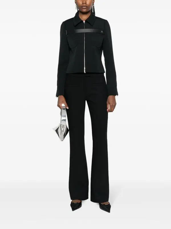 COURREGES Crepe Flared Trousers - Black