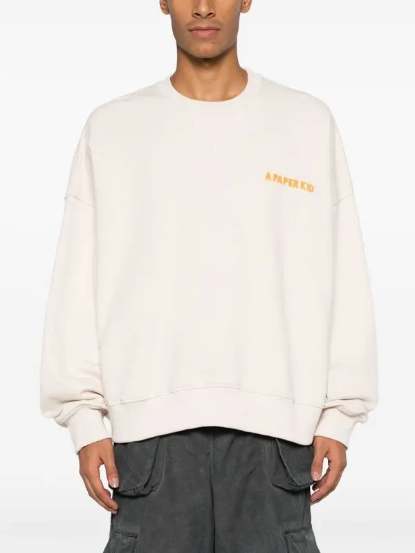 A PAPER KID Logo-print Cotton Sweatshirt
