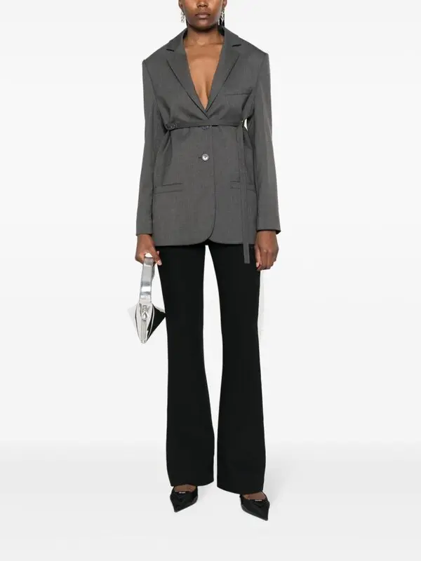COURREGES Tailored Belted Blazer - Grey