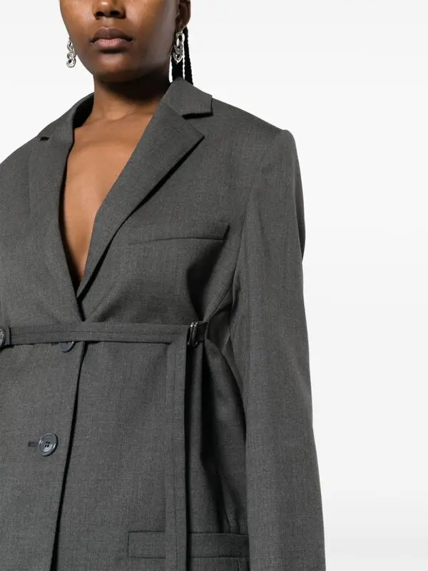 COURREGES Tailored Belted Blazer - Grey