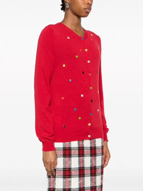 ALESSANDRO ENRIQUEZ Button-embellished Wool-blend Cardigan