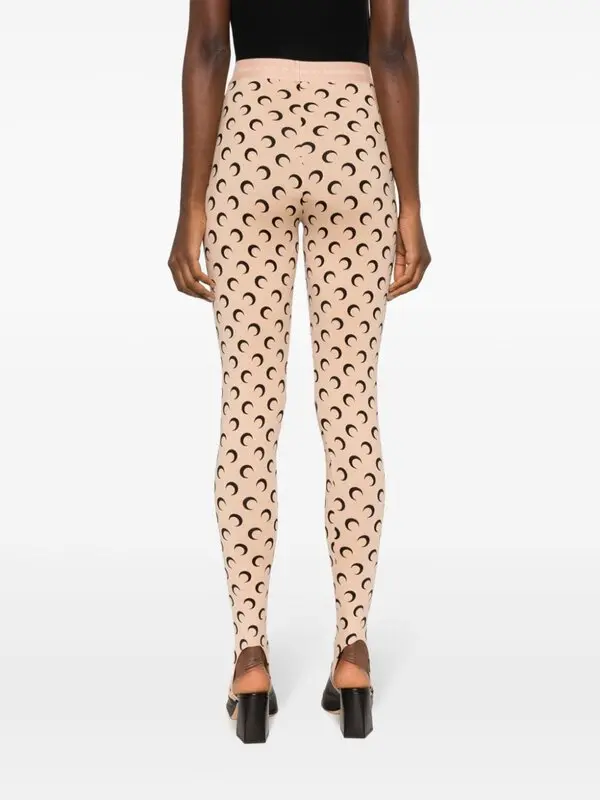 MARINE SERRE Moon-print Leggings - Neutrals