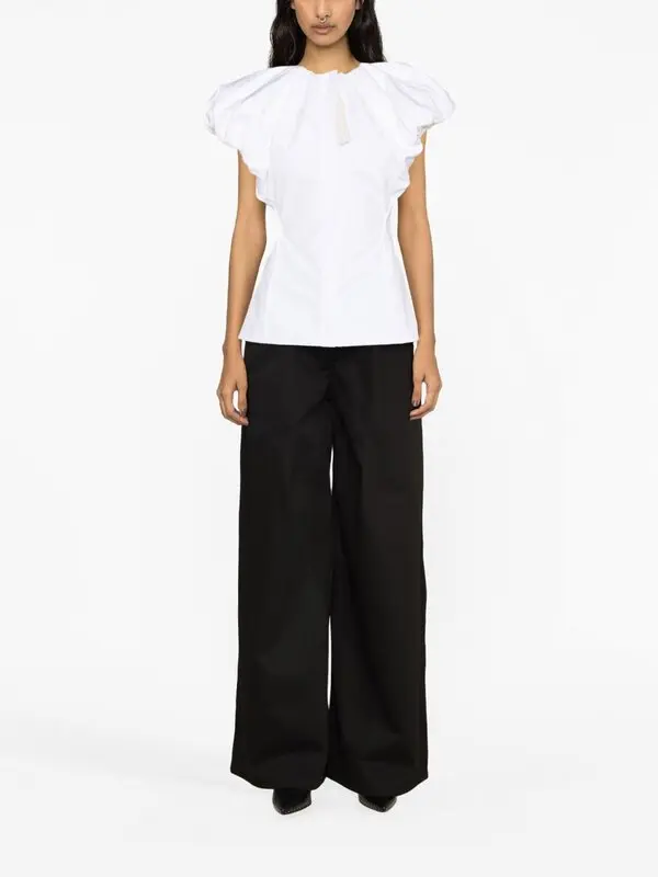 JIL SANDER Puff-sleeve Cotton Top