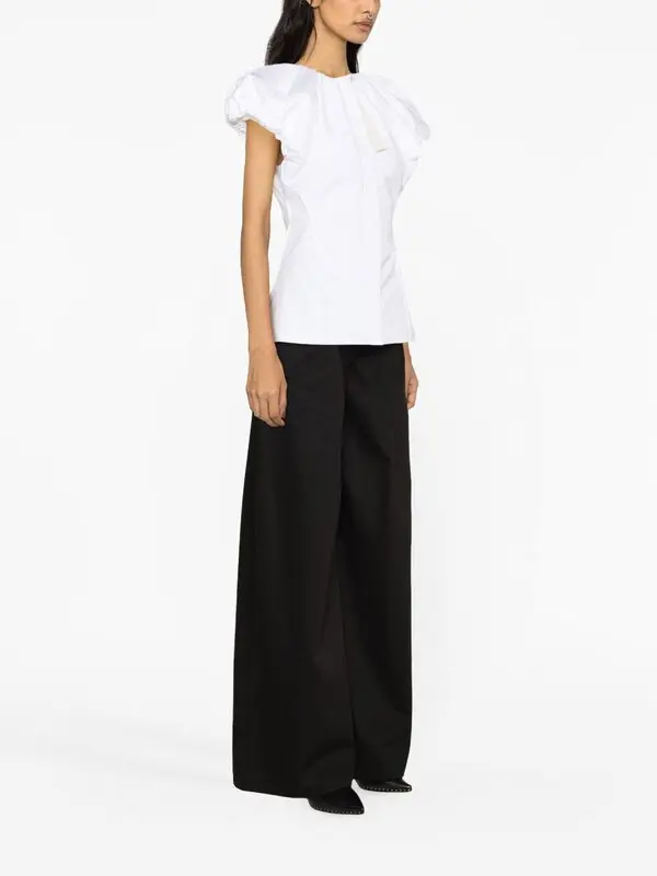 JIL SANDER Puff-sleeve Cotton Top