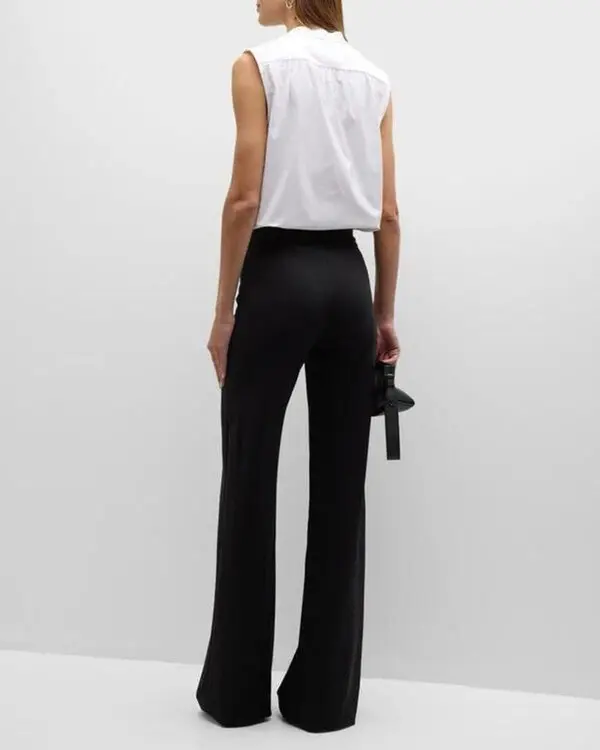 CALLAS MILANO Anouk High-rise Straight-leg Crepe Jersey Pants