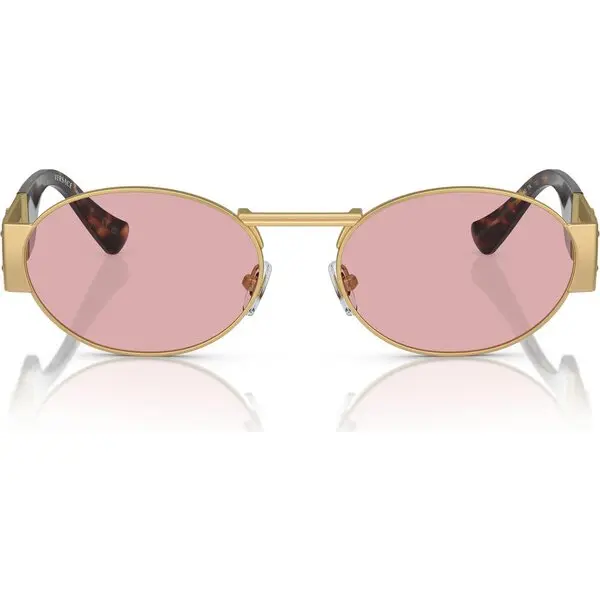 Versace 56mm Oval Sunglasses - Matte Gold