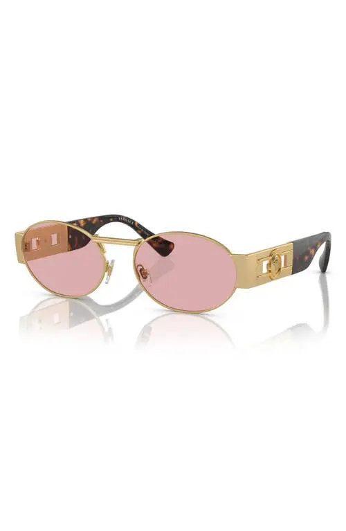 Versace 56mm Oval Sunglasses - Matte Gold
