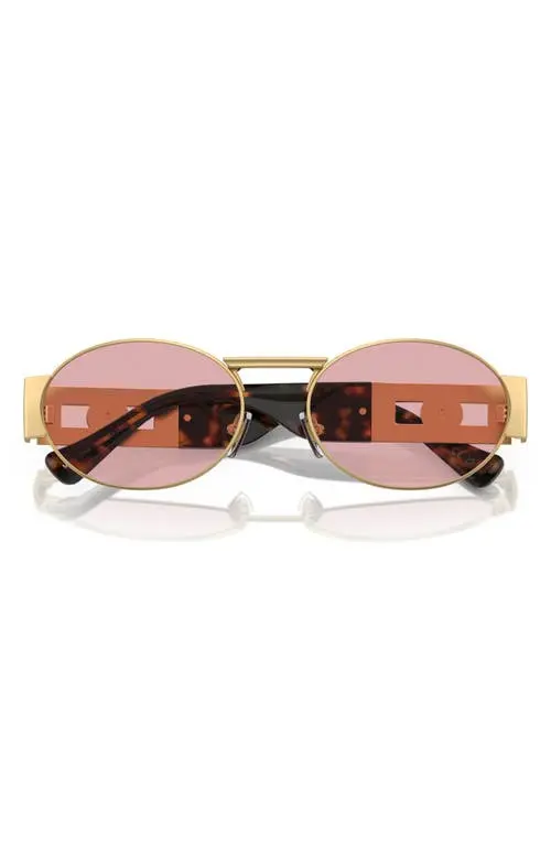 Versace 56mm Oval Sunglasses - Matte Gold