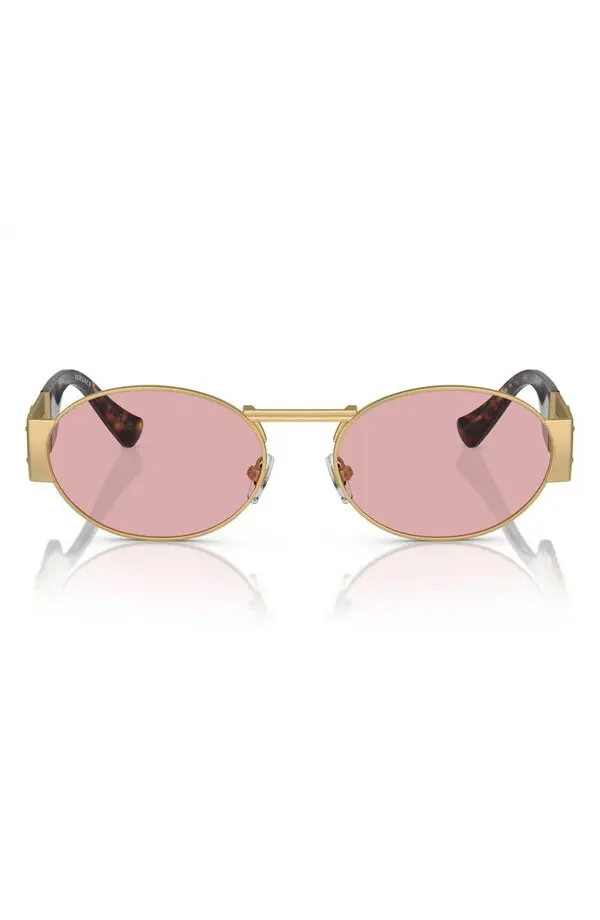 Versace 56mm Oval Sunglasses - Matte Gold
