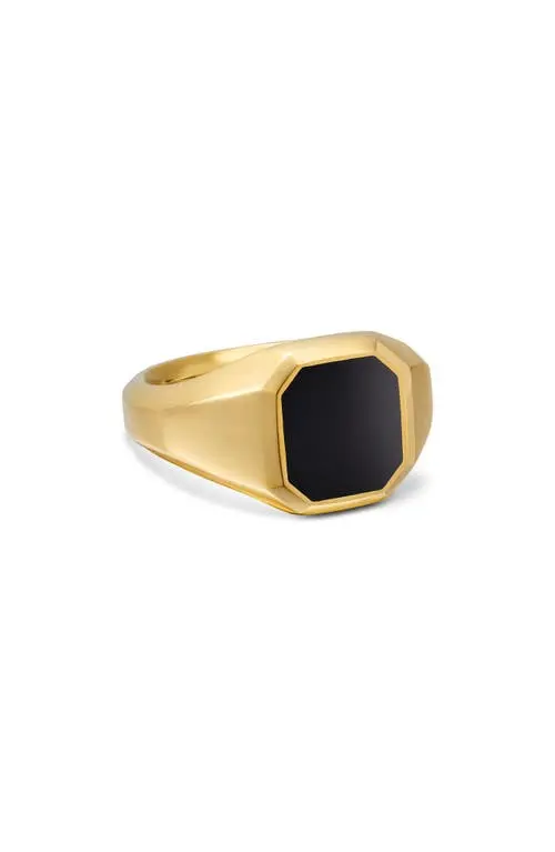 David Yurman Streamline Signet Ring - 18k Yellow Gold/black Onyx