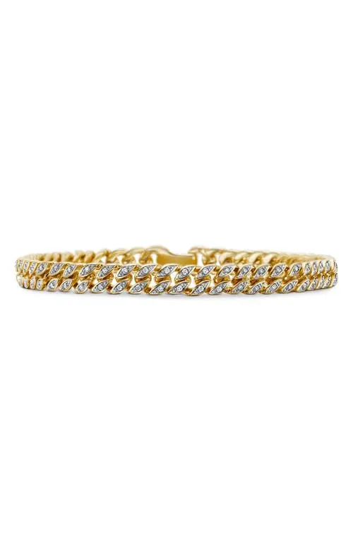David Yurman Pavé Diamond Curb Chain Bracelet - 18k Yellow Gold/diamond