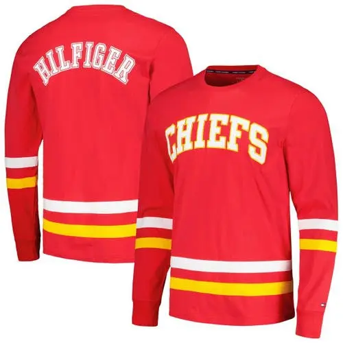 Tommy Hilfiger Gold Kansas City Chiefs Nolan Long Sleeve T-shirt - Red